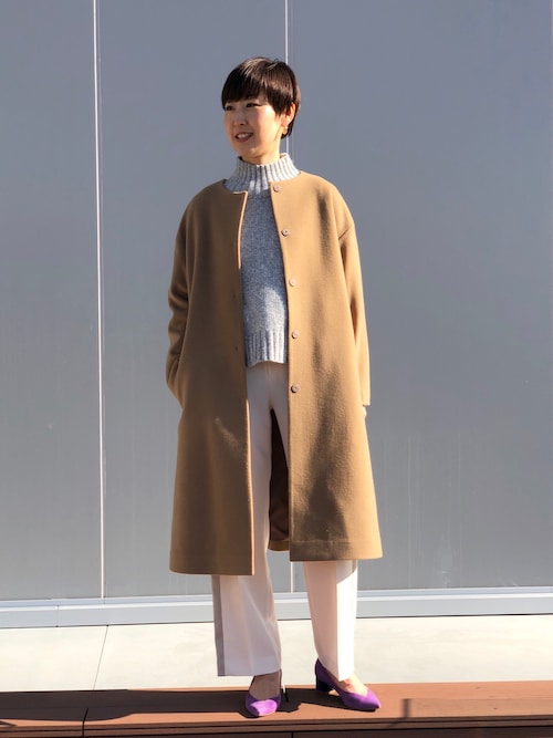 Ami(CAST:)｜CAST:のノーカラーコートを使ったコーディネート - WEAR