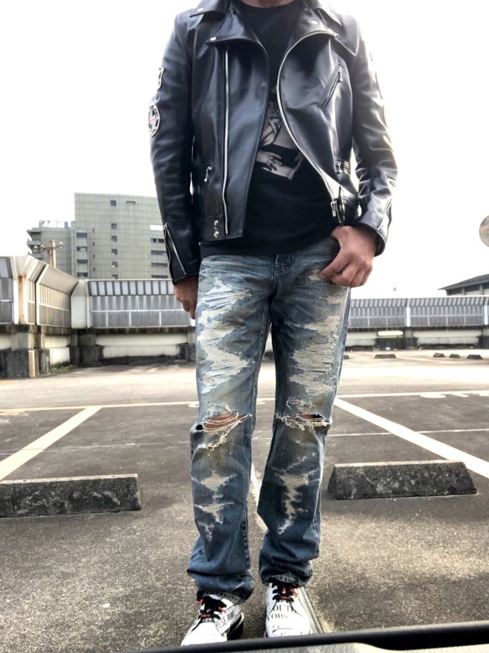 hiro(⁎⁍̴̆Ɛ⁍̴̆⁎)｜HYSTERIC GLAMOURのライダースジャケットを使ったコーディネート - WEAR