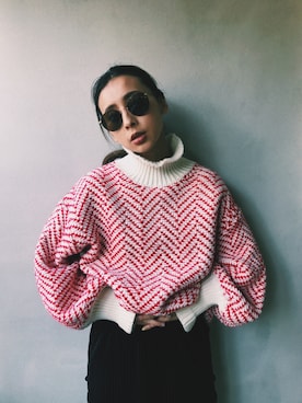 AMERI（アメリ）の「HERRING-BONE TURTLE KNIT（ニット・セーター）」 - WEAR