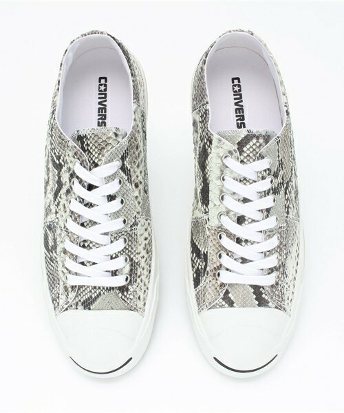 CONVERSE（コンバース）の「メンズ ジャックパーセル ナチュラルパイソン レザー CONVERSE RLPTN L W/B ...