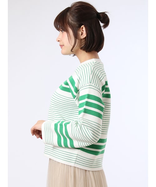 w closet（ダブルクローゼット）の「ミラノリブ変則ボーダーニット（トップス）」 - WEAR