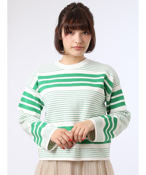 w closet（ダブルクローゼット）の「ミラノリブ変則ボーダーニット（）」 - WEAR