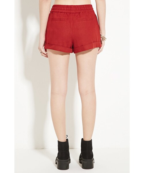 FOREVER 21（フォーエバー トゥエンティーワン）の「FOREVER 21 cuffed linen-blend shorts（その他 ...