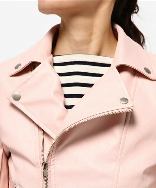 CASPER JOHN AIVER（キャスパージョンアイバー）の「CASPER JOHN AIVER ピンクダブルライダースネオレザー ...