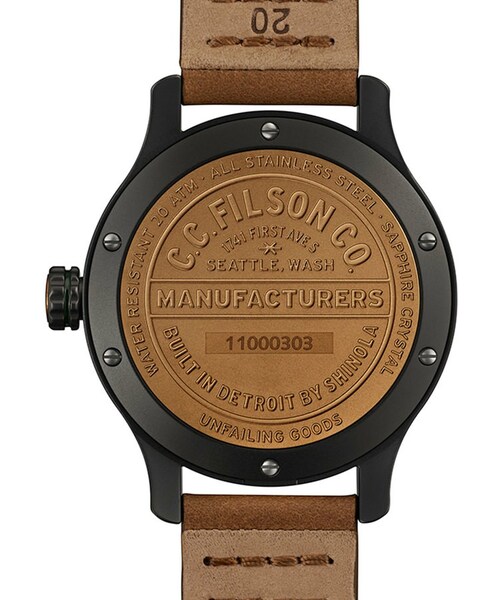 FILSON（フィルソン）の「Filson 43mm Mackinaw Field Watch with Leather Strap ...