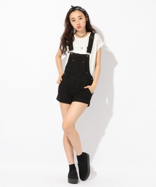 repipi armario（レピピ アルマリオ）の「デニムサロペットショートパンツ（）」 - WEAR