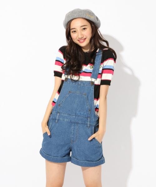 repipi armario（レピピ アルマリオ）の「デニムサロペットショートパンツ（）」 - WEAR