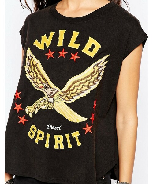 Diesel（ディーゼル）の「Diesel Wild Spirit Embroidered T-Shirt（Tシャツ/カットソー）」 - WEAR
