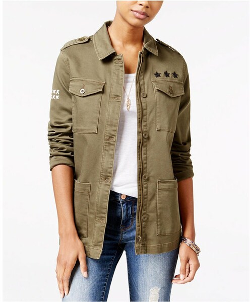 Jessica Simpson（ジェシカシンプソン）の「Jessica Simpson Roll-Tab Military Jacket ...