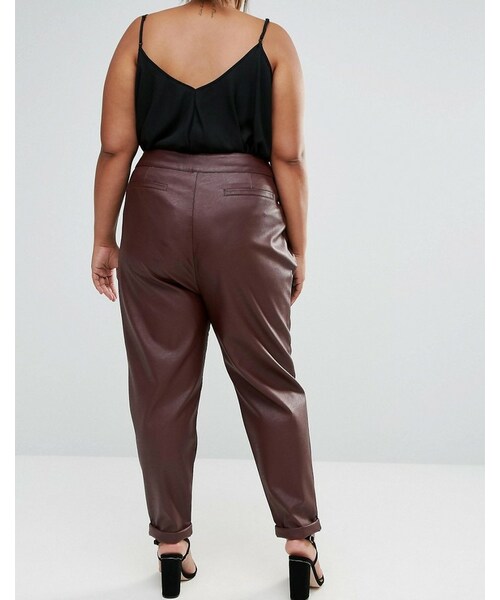 Asos（エイソス）の「ASOS Curve ASOS CURVE Leather Look Peg Pants（その他パンツ）」 - WEAR