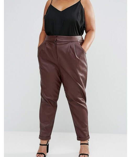 asos（エイソス）の「ASOS Curve ASOS CURVE Leather Look Peg Pants（その他パンツ）」 - WEAR