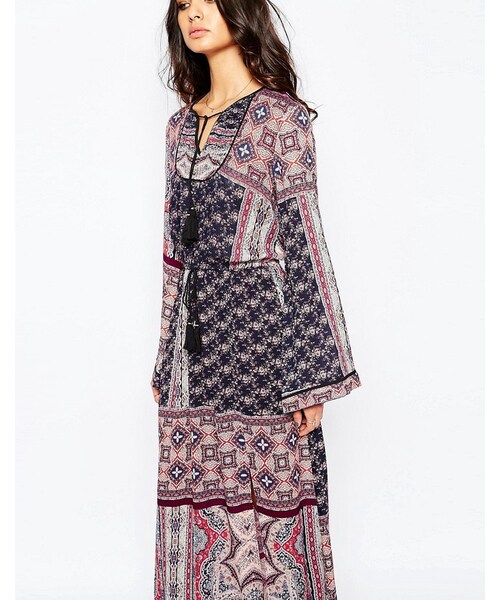 MANGO（マンゴ）の「Mango Cara Winter Folk Thigh High Split Maxi Dress（ワンピース ...