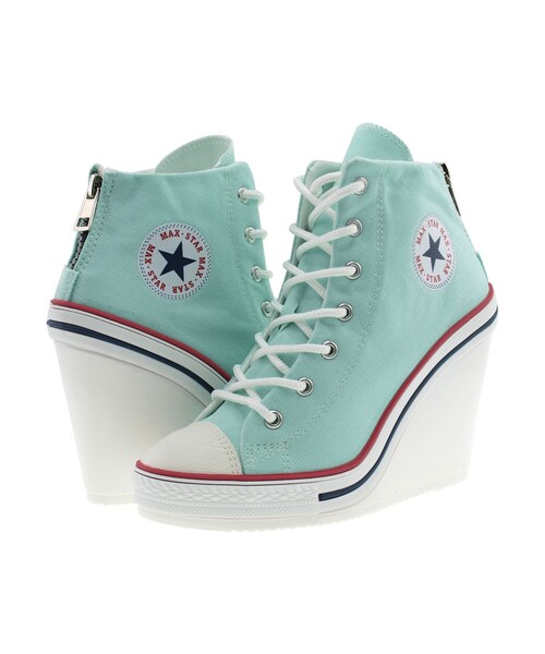 MaxStarの「Maxstar Women's 777 Back Zipper Canvas High Wedge Heel ...