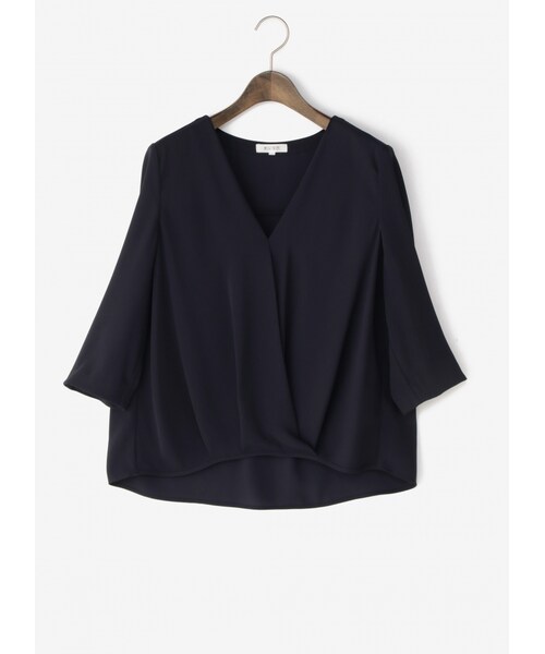 PLST（プラステ）の「ポリエステルサテンフロントカシュクールブラウス（シャツ＆ブラウス）」 - WEAR