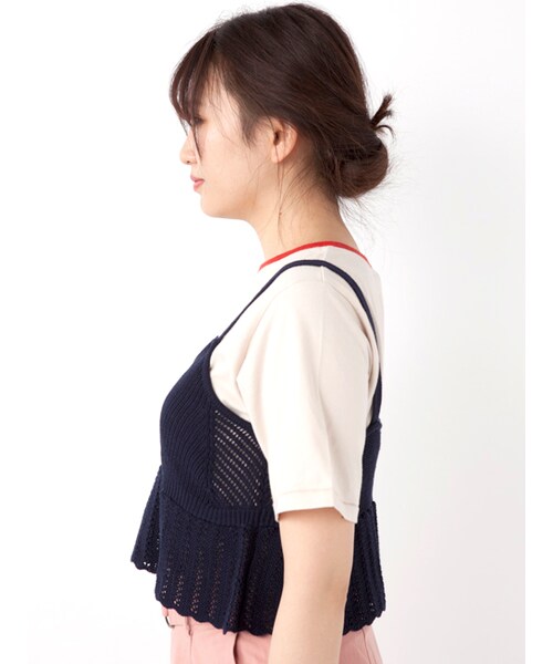 w closet（ダブルクローゼット）の「透かし編みニットビスチェ（トップス）」 - WEAR