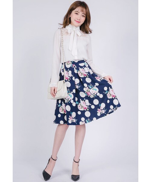 YOCO（ヨーコー）の「Lace Insert Pussy Bow Blouse（）」 - WEAR
