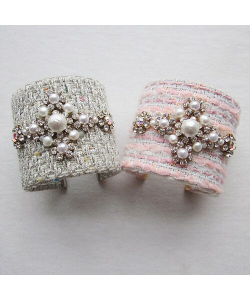 Hime.（ヒメ）の「Hime.ヨーロッパ製生地ビジューバングルL②（バングル/リストバンド）」 - WEAR