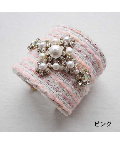 Hime.（ヒメ）の「Hime.ヨーロッパ製生地ビジューバングルL②（バングル/リストバンド）」 - WEAR