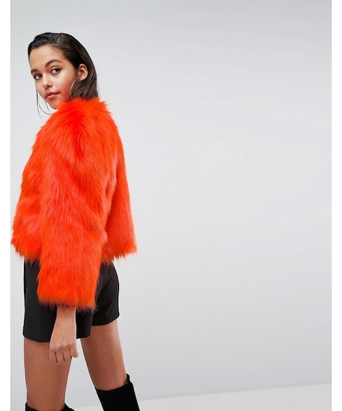 Asos（エイソス）の「ASOS 80's Statement Shoulder Faux Fur Jacket（ジャケット/アウター ...