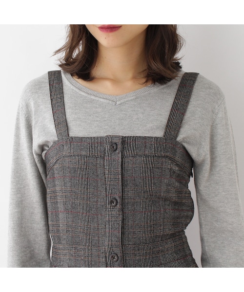 OZOC（オゾック）の「グレンチェック柄ジャンパースカート（）」 - WEAR