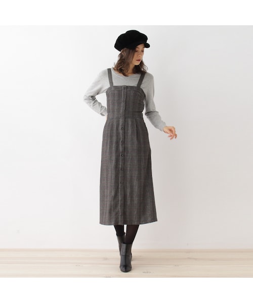 OZOC（オゾック）の「グレンチェック柄ジャンパースカート（）」 - WEAR