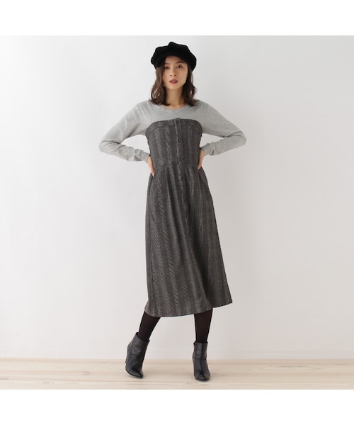 OZOC（オゾック）の「グレンチェック柄ジャンパースカート（）」 - WEAR