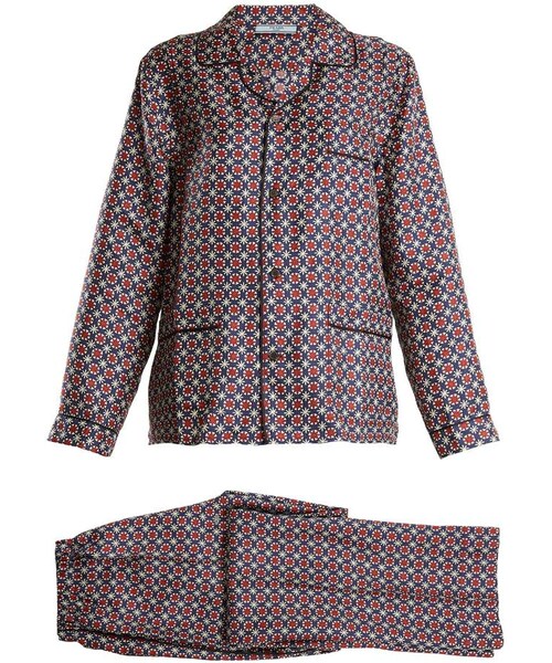 PRADA（プラダ）の「PRADA Geometric-print silk pyjama set（ルームウェア/パジャマ）」 - WEAR