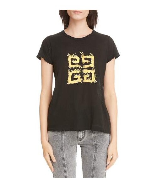 GIVENCHY（ジバンシイ）の「Givenchy Fire Logo Distressed Tee（Tシャツ/カットソー）」 - WEAR
