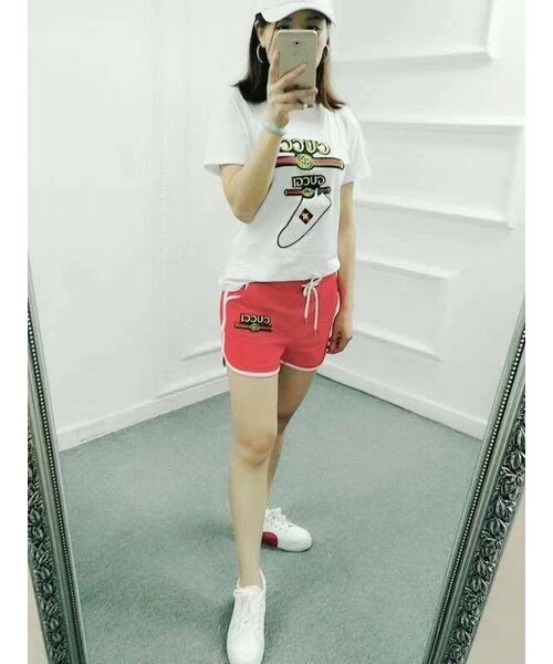 GUCCI（グッチ）の「yaho-012 【GUCCI】グッチ 上下セット Tシャツ ショートパンツ（Tシャツ/カットソー）」 - WEAR