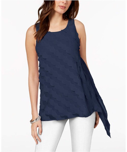 Alfani（アルファニ）の「Alfani Scalloped Asymmetrical Tank Top, Created for Macy ...