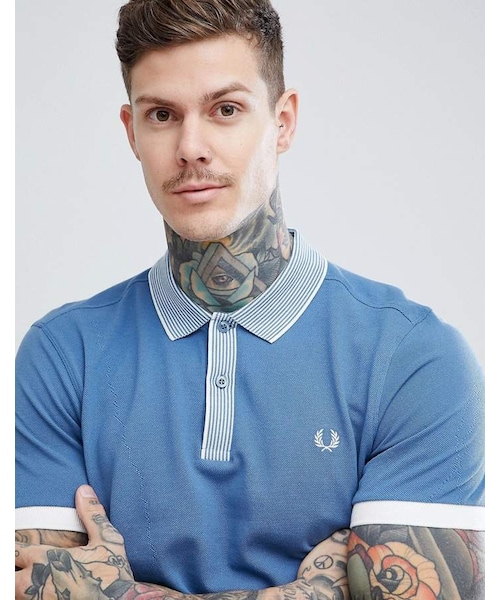 Fred Perry（フレッドペリー）の「Fred Perry Riviera Striped Collar Pique Polo In ...
