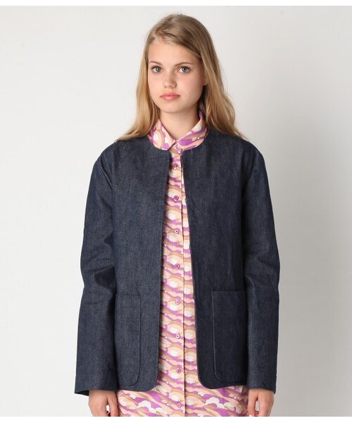 ADAM ET ROPE'（アダムエロペ）の「Left Hand Twill Selvedge Denim Collarless Jacket（）」 - WEAR