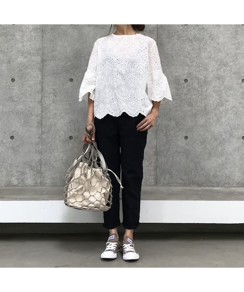 copine（コピン）の「ラッフルスリーブパンチングブラウス【クリックポスト対象商品】（シャツ/ブラウス）」 - WEAR