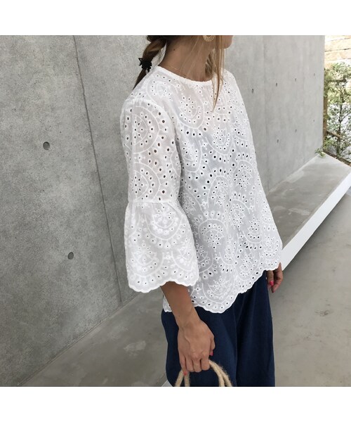 copine（コピン）の「ラッフルスリーブパンチングブラウス【クリックポスト対象商品】（シャツ/ブラウス）」 - WEAR