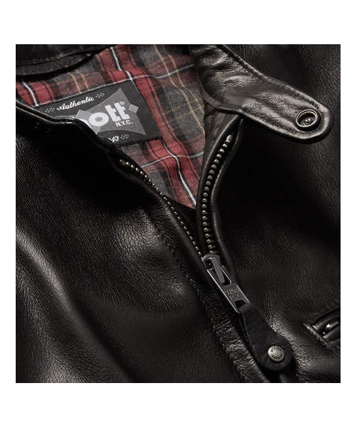 Schott ショット の Schott Perfecto 530 Slim Fit Leather Café Racer Jacket