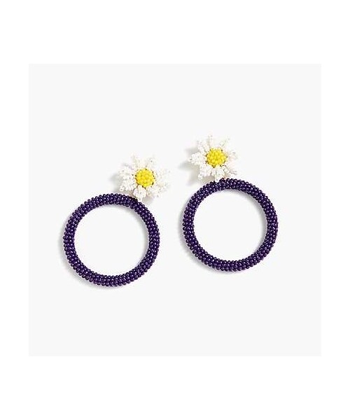 J.CREW（ジェイクルー）の「J.Crew X Alison Lou beaded daisy drop-hoop earrings ...