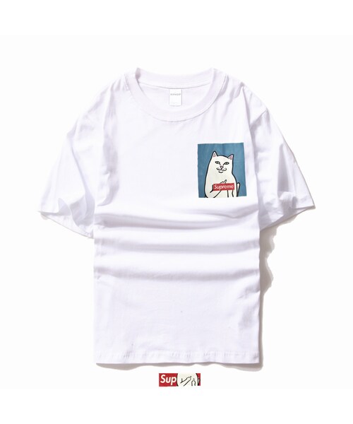 adidas（アディダス）の「新品111 RIPNDIP&supreme リップンディップ Tシャツ トップス 猫 半袖 （Tシャツ ...