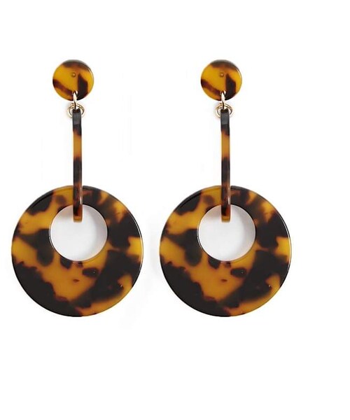 FOREVER 21（フォーエバー トゥエンティーワン）の「Forever 21 Tortoiseshell Geo Drop Earrings（イヤリング）」 - WEAR