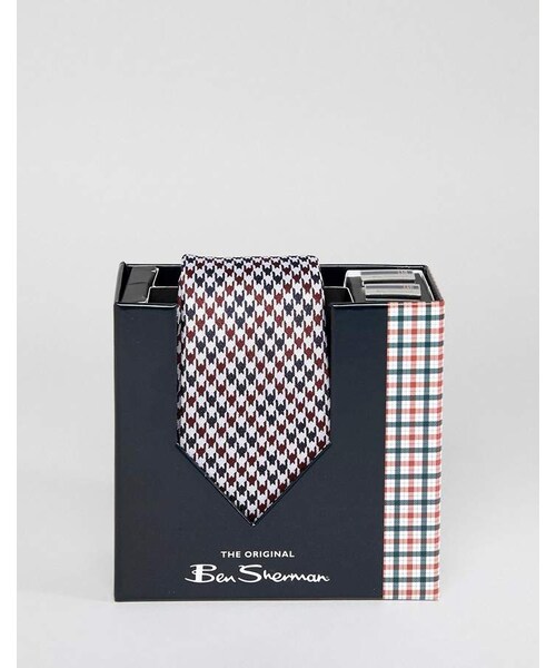 Ben Sherman（ベンシャーマン）の「Ben Sherman silk house checked tie & cufflinks ...