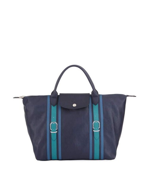 Longchamp（ロンシャン）の「Longchamp Le Pliage Cuir Brides Medium Handbag with ...