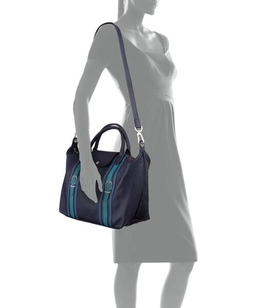 Longchamp（ロンシャン）の「Longchamp Le Pliage Cuir Brides Medium Handbag with ...