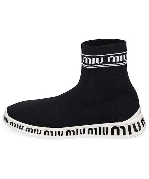 Miu Miu（ミュウミュウ）の「Miu Miu Sock Knit High-Top Trainer Sneakers（スニーカー）」 - WEAR