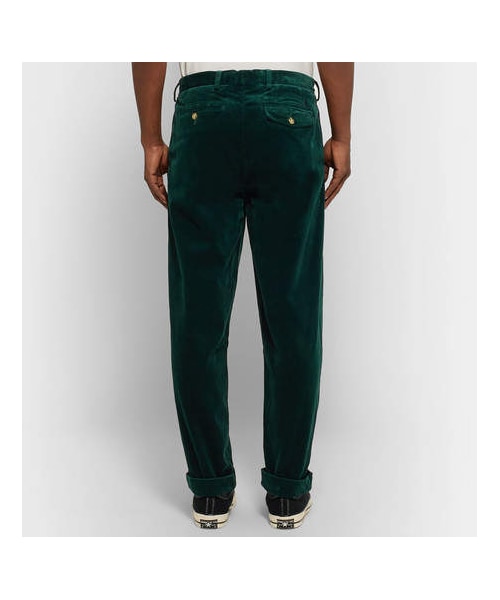 POLO RALPH LAUREN（ポロ ラルフ ローレン）の「Polo Ralph Lauren Wide-Leg Pleated Stretch Cotton-Corduroy ...