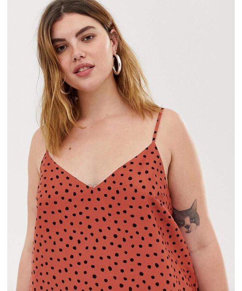 Asos（エイソス）の「ASOS Curve ASOS DESIGN Curve printed cami in splodge print ...