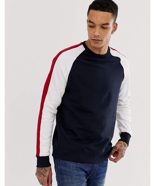 New look（ニュールック）の「New Look raglan sweat in navy（スウェット）」 - WEAR