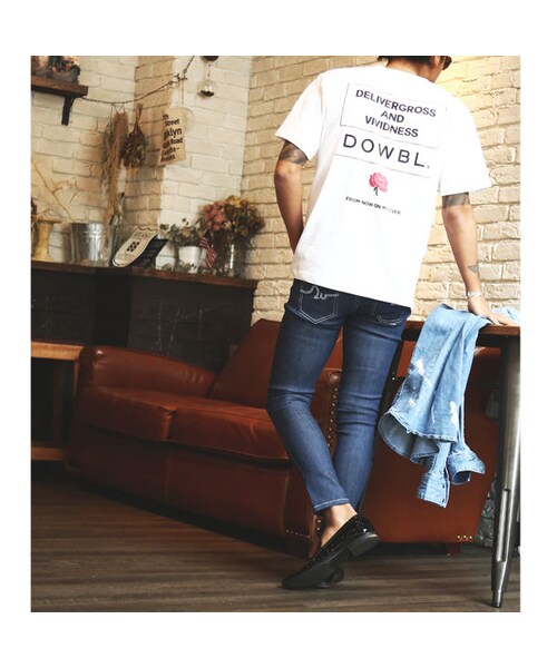 DOWBL（ダブル）の「Rhombus Super Skinny Rigid Denim（）」 - WEAR