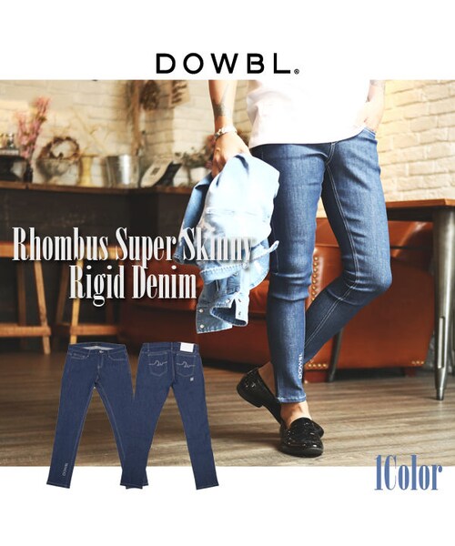 DOWBL（ダブル）の「Rhombus Super Skinny Rigid Denim（）」 - WEAR