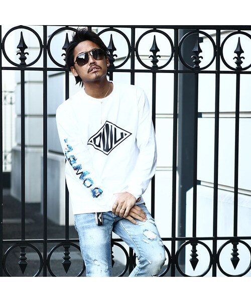 DOWBL（ダブル）の「Rhombus Leaf Icon Long Sleeve（トップス）」 - WEAR