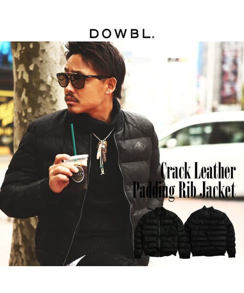 DOWBL（ダブル）の「Crack Leather Padding Rib Jacket（）」 - WEAR