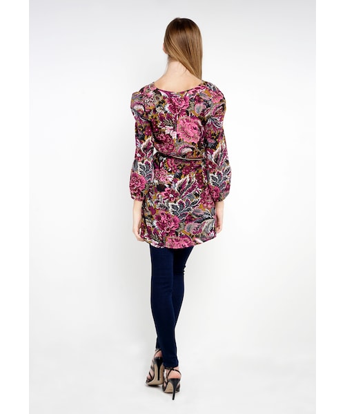 NICOLE（ニコル）の「V-Opening Neckline Floral Tunics With White Color Braided ...